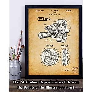 Film Movie Motion Picture Camera Patent - Classic Movie Theater Poster, Theater Room and Movie Director Room Decor, Gift for Photographers and Movie Makers, 11x14 Unframed Patent Print Poster