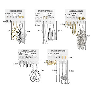 Fashion Earrings for Women, Funtopia 68 Pairs Drop Dangle Earrings, Statement Stud Earrings Pearl Earrings Set for Party Jewelry Gift (Gold and Silver)