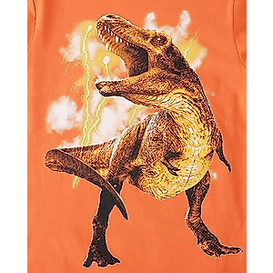 The Childrens Place Boys Long Sleeve Graphic T-Shirts, Dino Lightning, Small