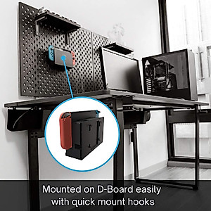 DEZCTOP D-Board Kit for Nintendo Switch Holder Accessories, Heavy Metal Support Black, Easy to Install, Quick-Mount for Bifrost Series Computer Desk Home Office Table Declutter Storage