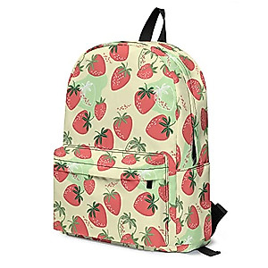 Travel Backpack Strawberry Backpacks Laptop Backpacks Lightweight Daypack Mini Backpack For Boys Girls 16 Inch