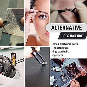 JustBlanks Professional Tweezers Eyebrows Tweezers for Men Stainless Steel Precision Tweezers for Women Facial Hair Blackhead Eyelash - 2 Years Free Replacement Warranty (Pack of 1)