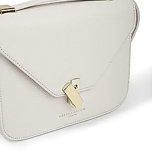 KATIE LOXTON Casey Womens Medium Vegan Leather Convertible Crossbody Top Handle Satchel Purse Off White