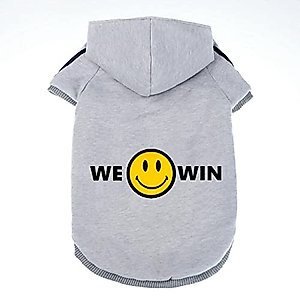 Pet Cat Dog Clothes Hoodie Tracksuit Jacket Winter Sweater Cute Outfit 2-Legs Style Grey for Puppy Small to Medium Dogs Boy and Girl (Medium)