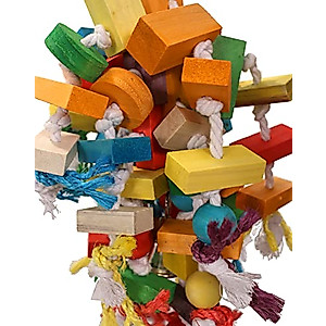 Tropical Jubilee - Large Parrot Toy Featuring Colorful Wood Pieces