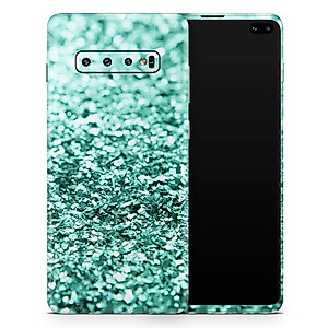 DesignSkinz Aqua Green Glimmer Protective Vinyl Decal Wrap Skin Cover Compatible with The Samsung Galaxy S20 (Screen Trim & Back Glass Skin)