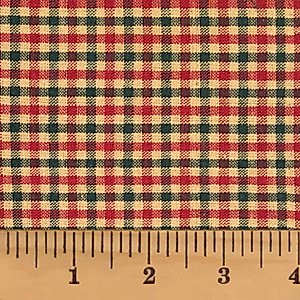 Cranberry Christmas 3 Cotton Homespun Plaid Fabric by JCS - Sold by The Yard