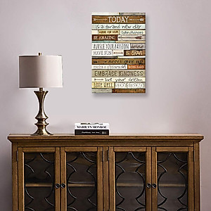 Kas Home Inspirational Wall Art,Motivational Family Canvas Prints Signs Framed, Retro Artwork Decoration for Bedroom,Living Room & Home Wall Decor (12 X 18 X 1 inch, A Framed)