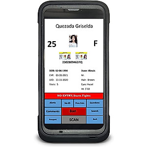 ID Scanner - Drivers License and Passport Scanner and Reader - Age Verification and Customer Management - Quantum Edge V3 Includes Handheld Scanner, Outer Carry Case, & Accessories