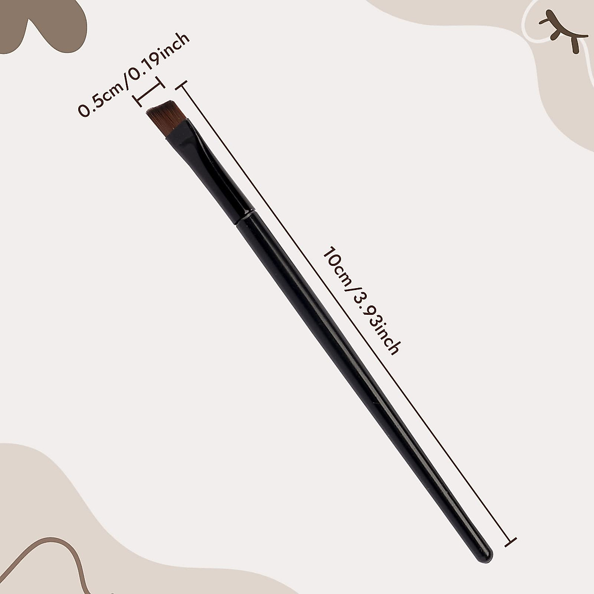 RMISODO 100 Pieces Angled Eyebrow Brushes, Flat Tapered Eyebrow Tint Brush, Soft Cosmetic Blending Brush, Portable Eyeshadow Concealer Brush, Professional Eye Makeup Brush for Women Girls, Black