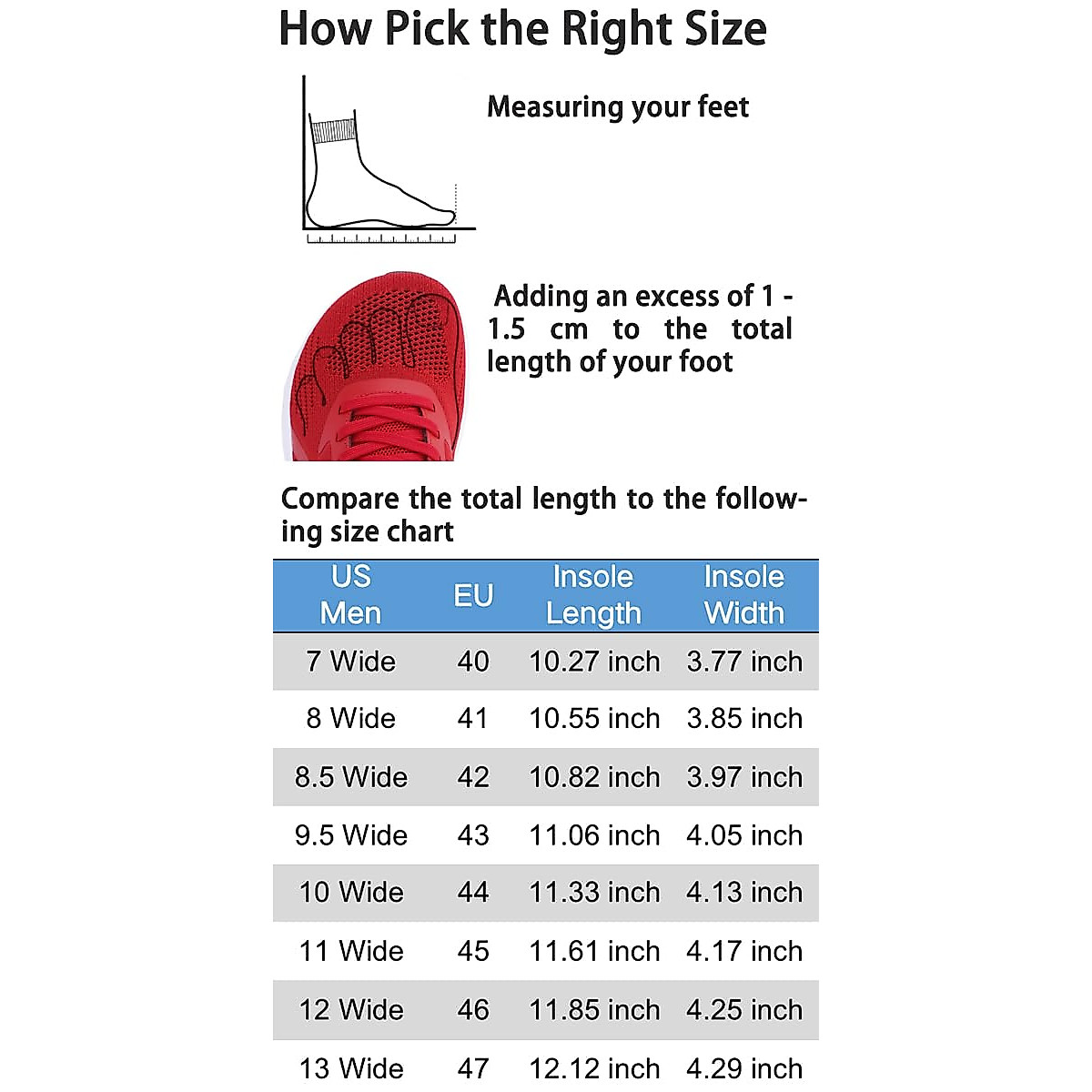 BRONAX Mens Wide Toe Box Running Tennis Shoes Gym Tennis Athletics Size 8.5 Sports Mesh Walking Rubber Outsole Sneakers for Male Grey 42