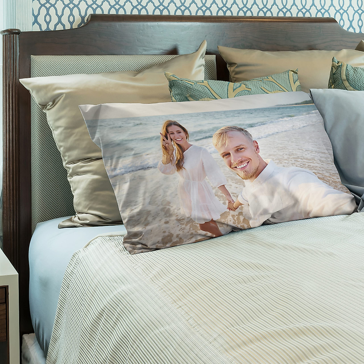 Custom Love, Couple Photo Pillowcase w Any Picture | 30x20 - Optional Pillow Insert | Personalized Pillow Cover with Your Loved Ones | Custom Gifts w Any Picture, Couple Gifts