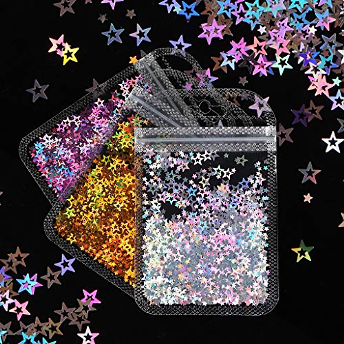 Stars Crystal Sequins Epoxy Resin Mold Filler Holographic Nail Sequins Glitter Flakes for Nail Art Decorations
