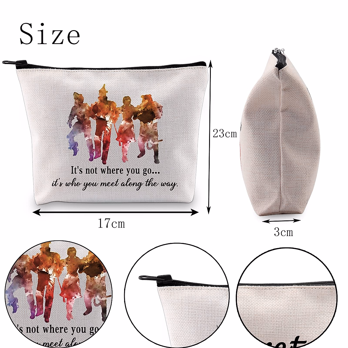 POFULL Tinman Movie Inspired Gifts Its Not Where You Go But Who You Meet Zipper Pouch Bag Dorothy Ruby Inspired Gift (Its Not Where You Go bag)