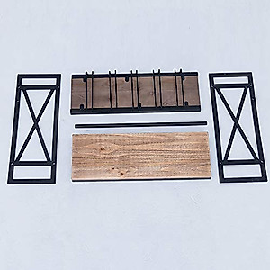 OLDRAINBOW Industrial Wine Racks Wall Mounted with 6 Stem Glass Holder,Rustic Metal Hanging Wine Holder,2-Tiers Wall Mount Bottle Holder Glass Rack (Black, 23.6in)