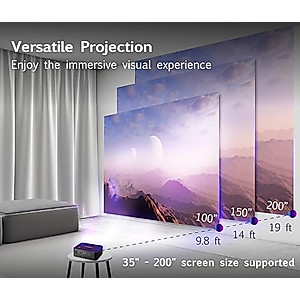 UVISION Native 1080P Full HD Wireless Projector, Keystone Correction and Dust-Proof Design, Home Theater & Office Projector, Compatible: Roku, FireTV, Laptop, Phone, Tablets, PS5