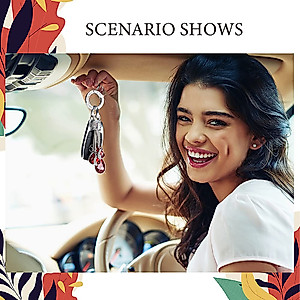 Bling Crystal Car Keychain for Women, Keychain Accessories With Rhinestones, Fashionable Car Key Chain for Car Keys Fit BMW Honda Audi Lexus Ford Mercedes Benz Nissan Cadillac Toyota (2 Red)