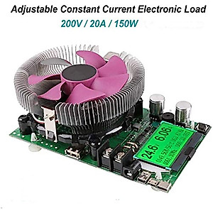 Electronic Load Tester, 150W 200V 20A USB Load Tester, Adjustable Constant Current Electronic Load Battery Capacity Tester Module