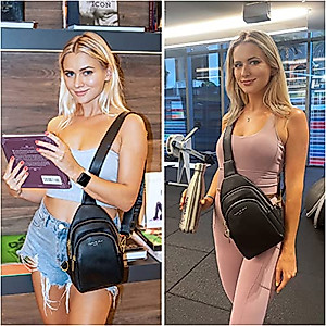 Small Crossbody Purse, Fanny Packs for Women Man Sling Bag Vegan Leather Crossbody Sling Purse for Gifts(Style5-Black)