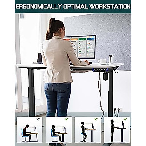 Subhtoh Adjustable Standing Desk Frame, Electric Standing Computer Desk Frame for Home Office Table Leg, Adjustable Height Stand Up Desk Base with Memory Controller,Sit Stand Desk Leg