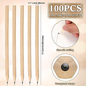 Fumete Natural Wooden Pencils Hexagonal Grip Pencils HB Graphite Pencil Pack Wood Pencils for Classroom Office (100 Pieces)