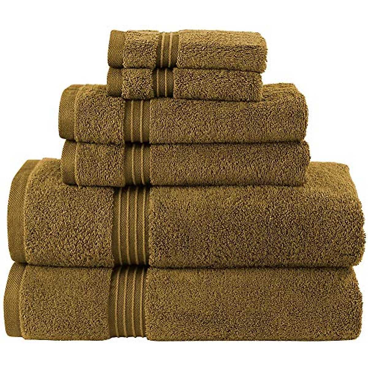 Bliss Casa 6 Pieces Towel Set; 2 Bath Towels, 2 Hand Towels and 2 Washcloths - 600 GSM 100% Combed Cotton Quick Dry Highly Absorbent Thick Bathroom Towels - Soft Hotel Quality for Bath and Spa (Beige)