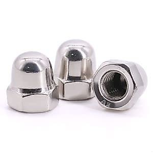 M4-0.7 (100 Pcs) Acorn Cap Nut, 304 Stainless Steel 18/8, Hex Drive, Hex Dome Head Cap Nut, DIN1587