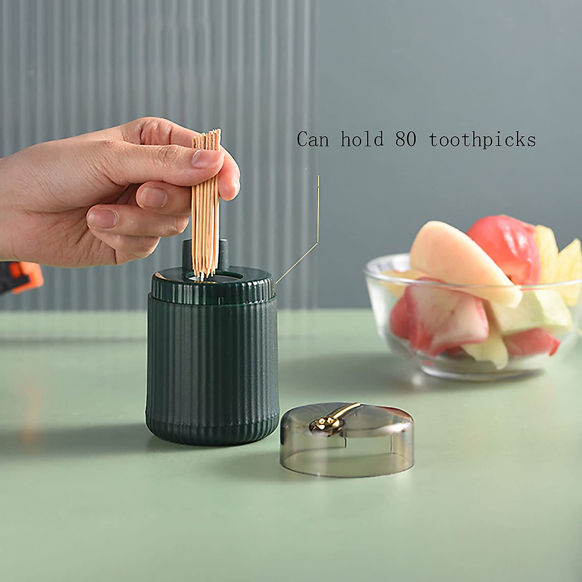 wgdpnp Automatic Toothpick Dispenser Pop-up Automatic Toothpick Dispenser Auto Toothpick Dispenser with Toothpicks 200 Count for Home (3pcs)