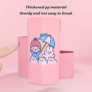 Decohomeforu Desk Pencil Pen Holder, 3 Slots Desk Organizer, Office Supplies Accessory, Cute Desktop Storage Box for Home School Office Art Supply, Pencil Cup, Desktop Stationary Organizer (Pink)