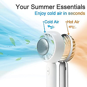 LISGHTJS Portable Handheld Cooling Fan Small Fans that Blow Cold Air, Mini Cold Compress Fan USB Rechargeable Personal Hand Held Travel Fan For Women Make up, Outdoor Camping, Office Desk