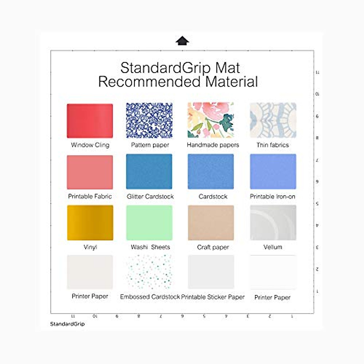 Diyit StandardGrip Cutting Mat for Silhouette Cameo 4/3/2/1 (3 PCS, 12x12)-Gridded Cutting Mat Perfect for Silhouette Cameo