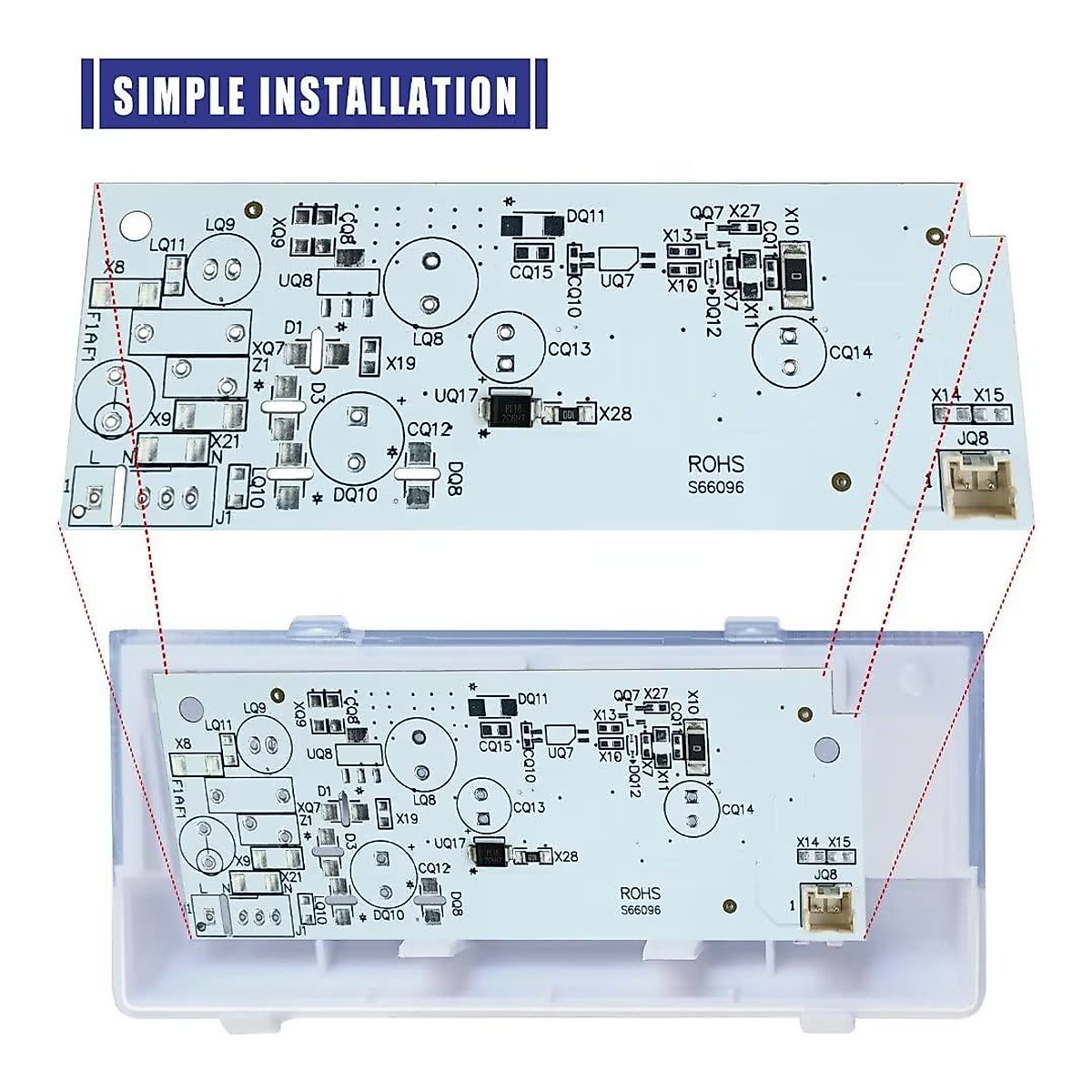 W10515057,W10398007 WPW10515057 AP6022533 PS11755866 LED Light Board Replacement for Whirlpool WRS325FDAM02 Refrigerator