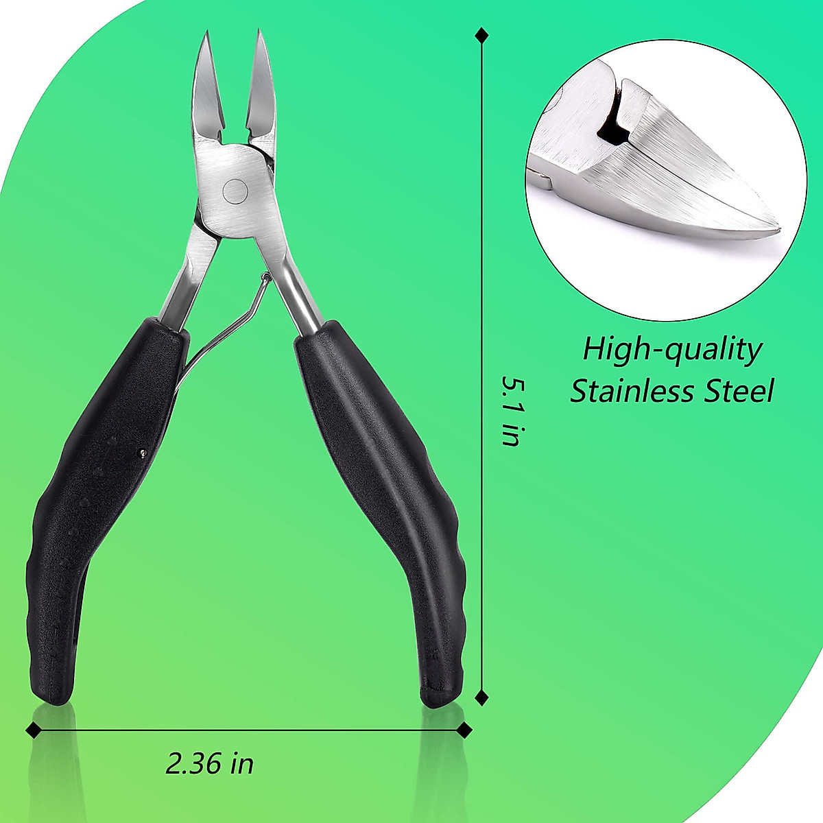 Feiccier Heavy Duty Ingrown Toenail Clippers, Professional Toenails Trimmer, Podiatrist Toe Nail Clippers for Thick Nail & Ingrown Toenails, Sharp Curved Blade, Pedicure Tools.