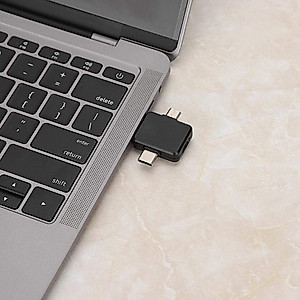 💕Romantic Valentine's Day💕 USB Adapter Type-c, Leftwei Compact Size Two in One Powerful Data Transmission USB Adapter, Data Transmission Adapter, Smart Phone for Type-C Device(Black)