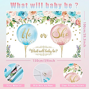 DoreenBow Baby Boxes Gender Reveal Balloon Decorations Kit Pink and Blue Balloons Arch Kit 4Pcs Baby Box with Letters(BABY) for Baby Shower Birthday Decor Gender Reveal Party Decor Supplies