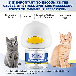 Calming Diffuser for Cats, Cat Calming Plug Diffuser - Cat Calming Pheromone Starter Kit Helps Ruduce Anxious, Anti-Stress & Comforts Cats, Pet Supplies Plug In Diffuser for Cats Anxiety Relief - 48ml