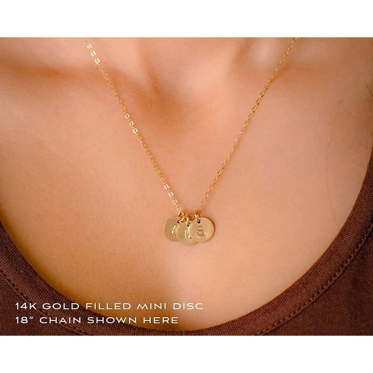 EFYTAL Initial Necklaces for Women, Small and Dainty Mom Necklace, 14k Gold Filled or Sterling Silver Necklace with Initial, Letter Charm, Push Presents for New Mom