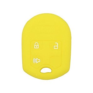 SEGADEN Silicone Cover Protector Case Holder Skin Jacket Compatible with FORD LINCOLN MERCURY 3 Button Remote Key Fob CV2709 Yellow