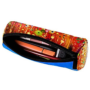 Abstract Flowers Field Watercolor Painting Pencil Bag Pen Case Stationary Case Pencil Pouch Desk Organizer Makeup Cosmetic Bag for School Office