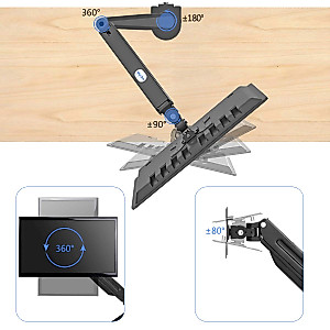 Suptek Monitor Mount Gas Spring Monitor Arm Desk Mount Fully Adjustable Fits 17 20 22 23 24 26 27 inch Monitors Weight Capacity up to 13.2 lbs