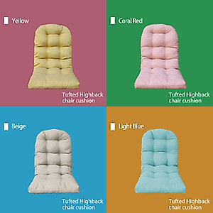 BOSSIMA Outdoor Patio Adirondack Chair Cushions Tufted Round Corner Taupe