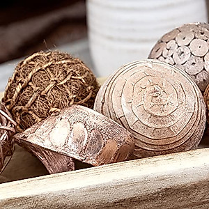 Natural Tones Vase & Bowl Fillers Decorative Balls | Home Decor (Copper Rose)