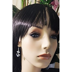 DianaL Boutique Beautiful Silvertone Nautical Anchor Earrings Enameled Gift Boxed Fashion Jewelry