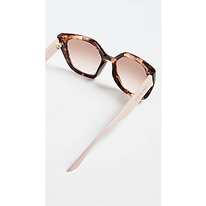 Prada Women's Oversized Angled Cat Eye Sunglasses, Caramel Tortoise/Brown Gradien, One Size