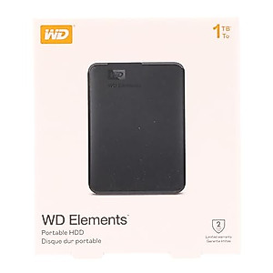 WD 1TB Elements Portable External Hard Drive for Windows, USB 3.2 Gen 1/USB 3.0 for PC & Mac, Plug and Play Ready - WDBUZG0010BBK-WESN