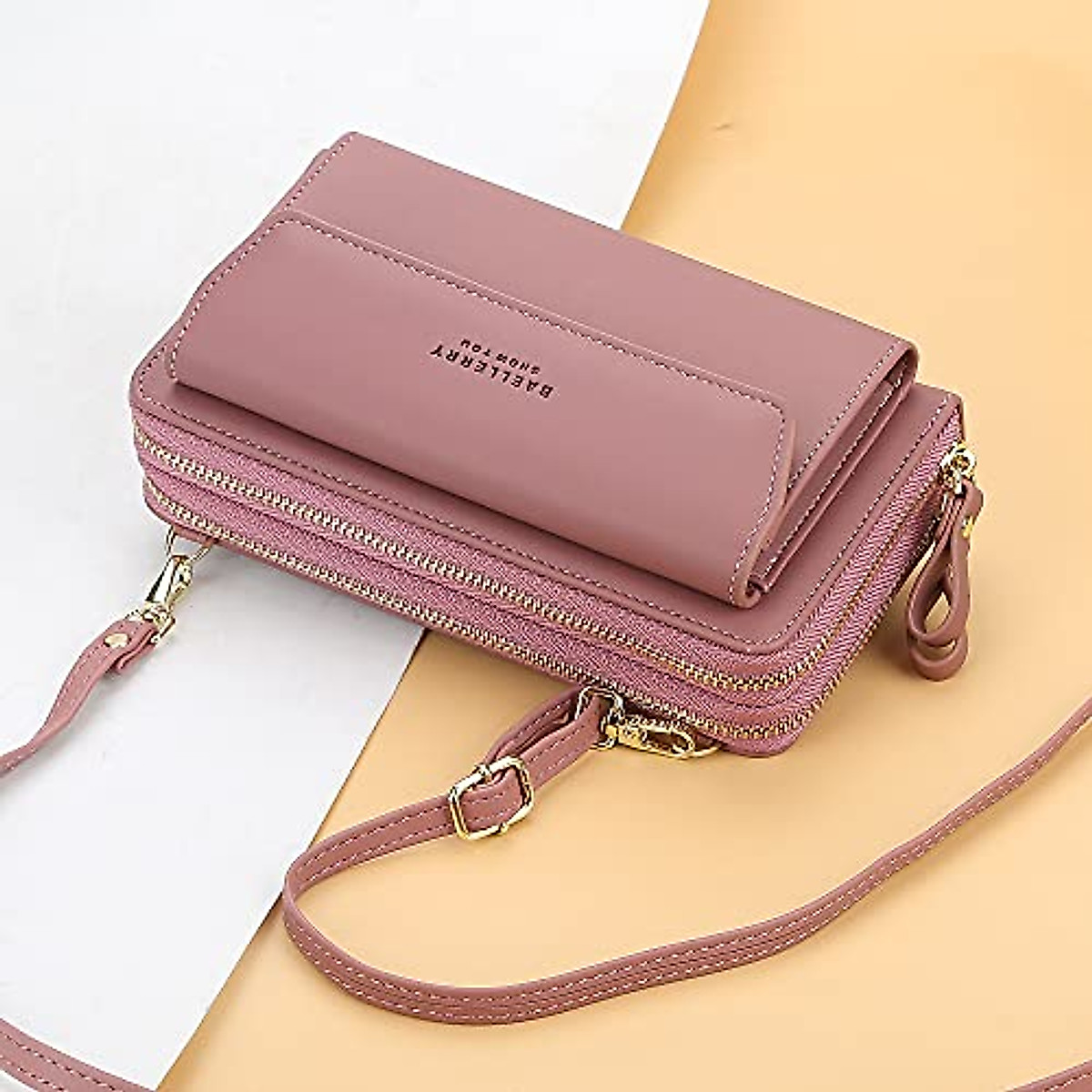 Mn&Sue Small Cellphone Crossbody Shoulder Bag Purses for Women, Lightweight Card Holder Wallet Purse and Handbag (Blue)