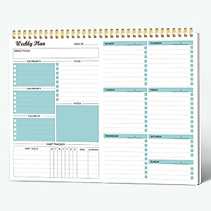 Weekly Planner Notepad Undated Weekly Goals Schedule Planner To Do List Notebook Planning Pad Calendars Organizers Habit Tracker Journal for Men & Women,52 Weeks (8.5x12")