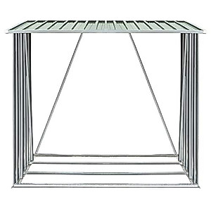 vidaXL Garden Log Storage Shed Galvanized Steel 64.2"x32.7"x60.6" Green