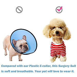 Dog’s Recovery Suit Post Surgery Shirt for Puppy, Full Coverage Dog's Bodysuit Wound Protective Surgical Clothes for Small and Medium Pets (Green Black Stripe-m)