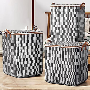 3PC Large Capacity Folding Clothes Storage Bag - Portable Clothes Storage Bag with Reinforced Handle Zipper, for Home Comforters Pillow Blanket Bedding Quilt,3 Sizes (3 Pack)